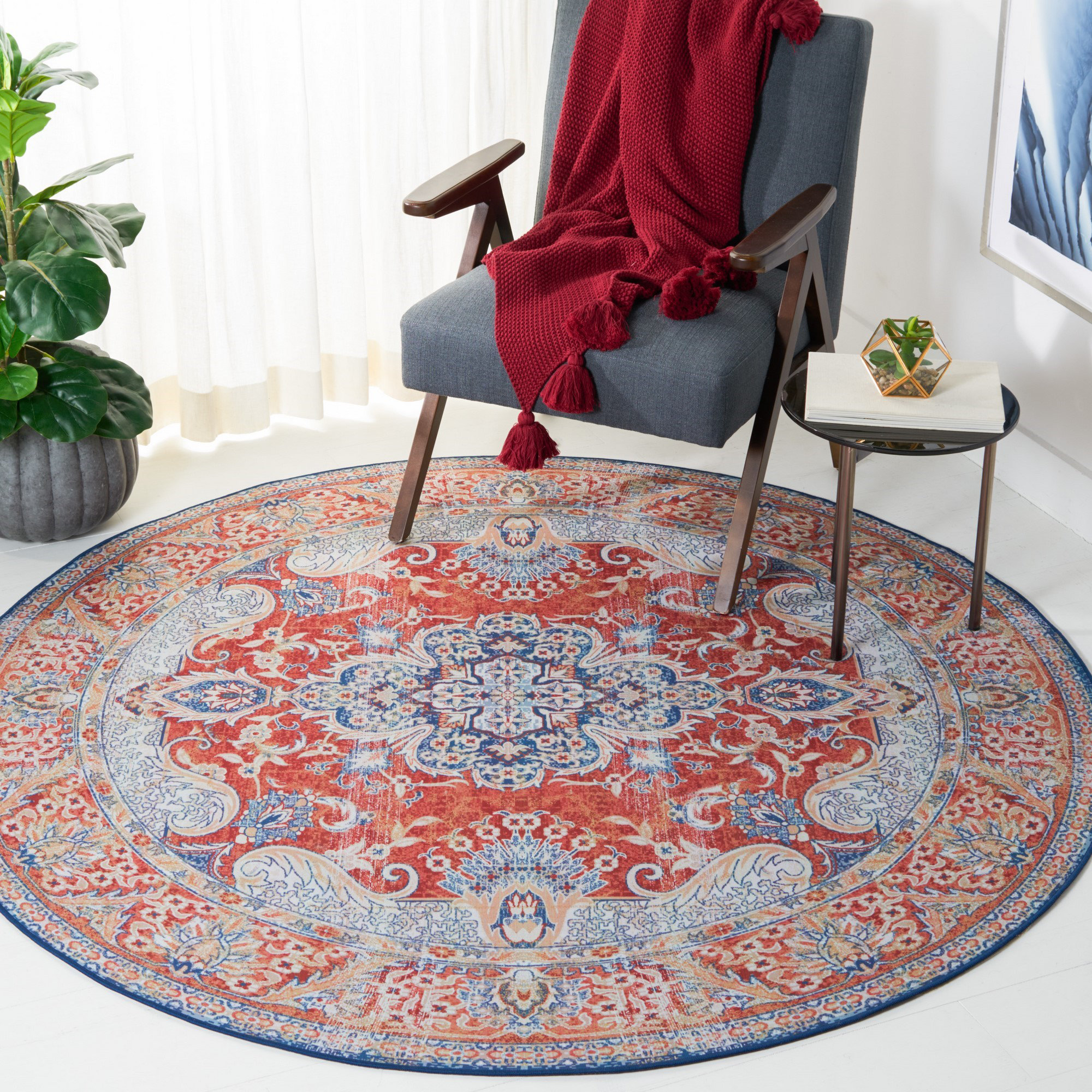 Bungalow Rose Tucson Performance Machine Washable Oriental Rug | Wayfair
