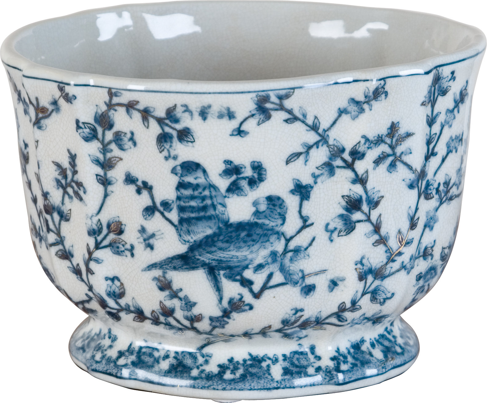 Danny's Fine Porcelain Blue/White Hand Painted Porcelain Cachepot ...