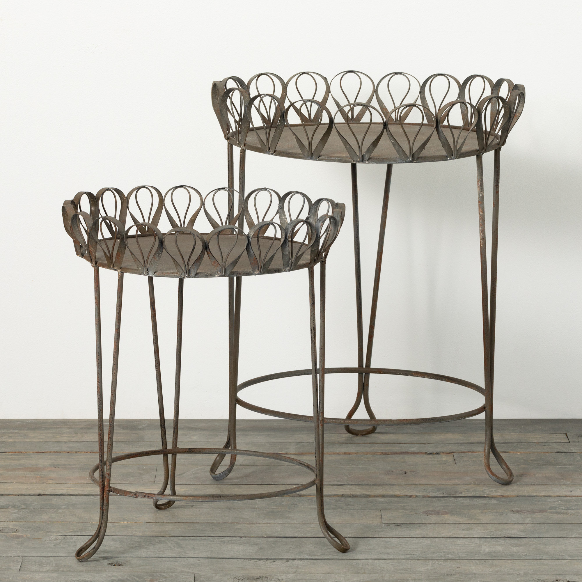 17 Stories Iron Tray Top End Table Set | Wayfair