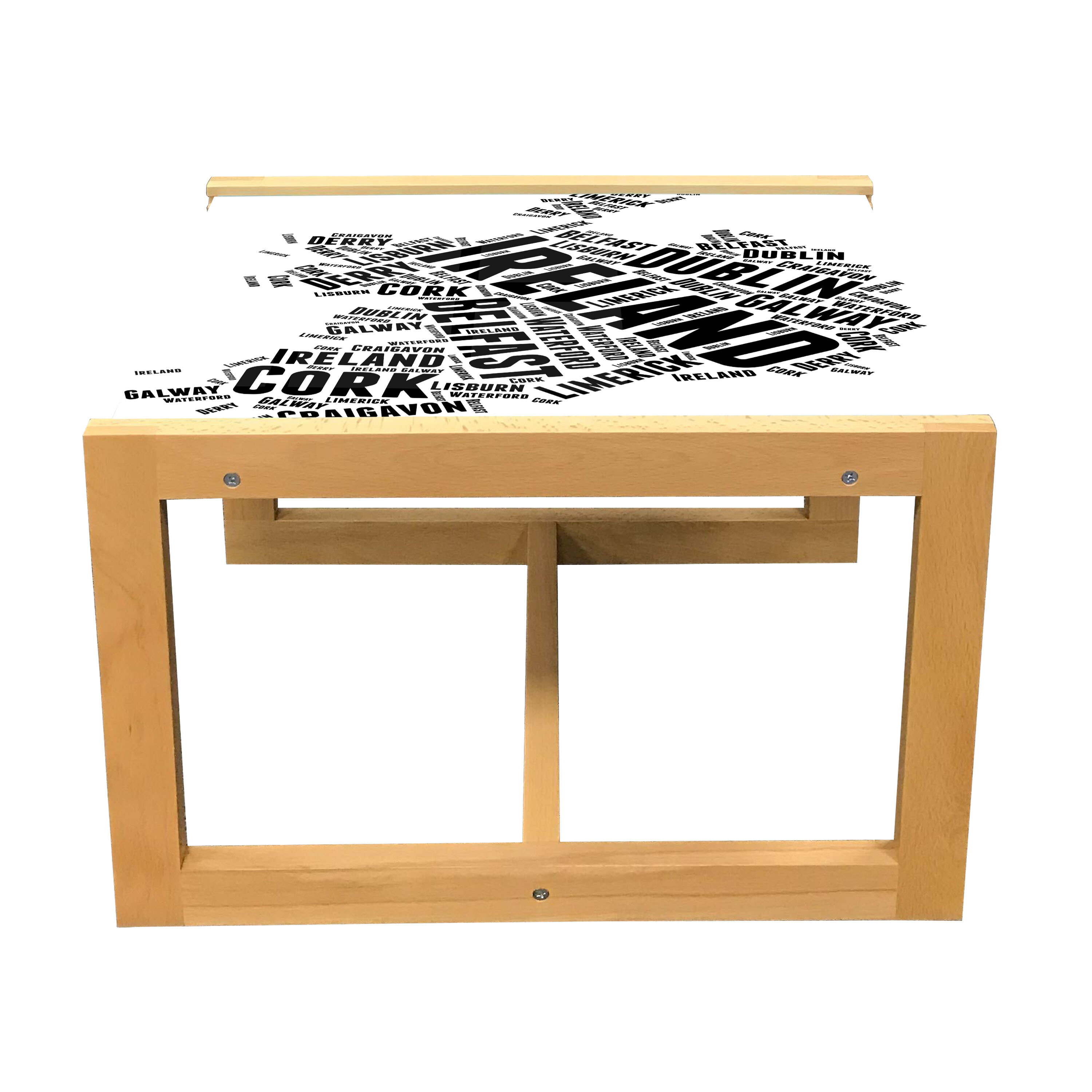 East Urban Home Ireland Map Coffee Table, Modern Calligraphic ...