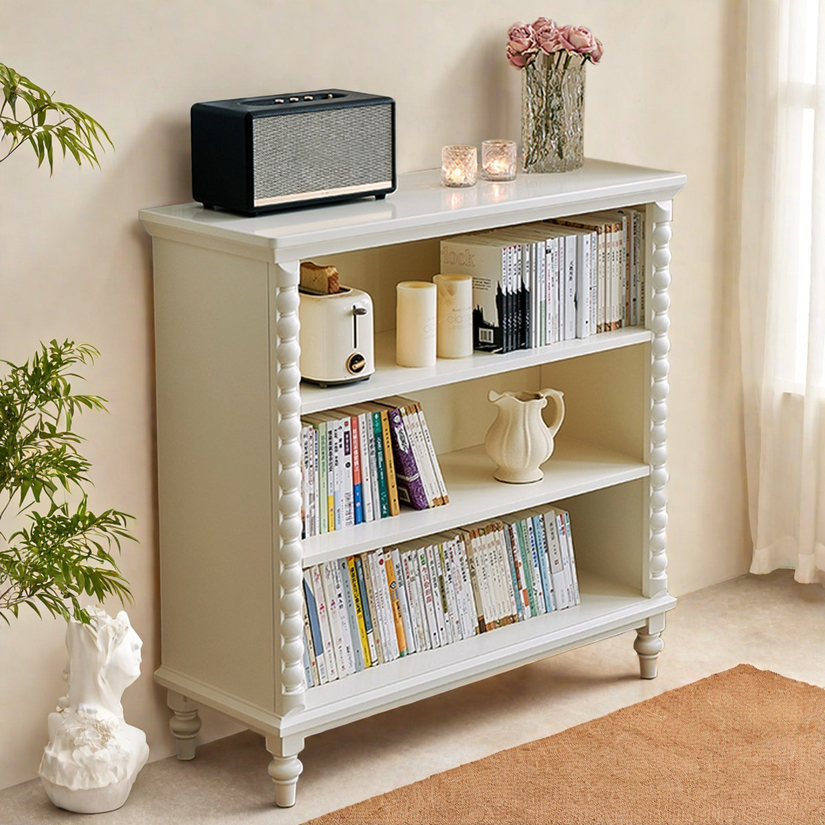 NICECABINET Retro Simple Walnut Solid Wood Bookcases | Wayfair