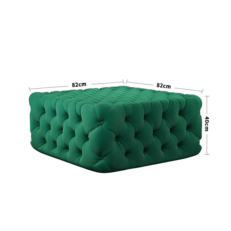 Rosdorf Park Silkgrass Velvet Tufted Square Footstool Ottoman | Wayfair ...