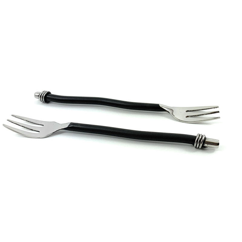 17 Stories Jovan Handcrafted Appetizer Twisted Handle Salad Fork ...