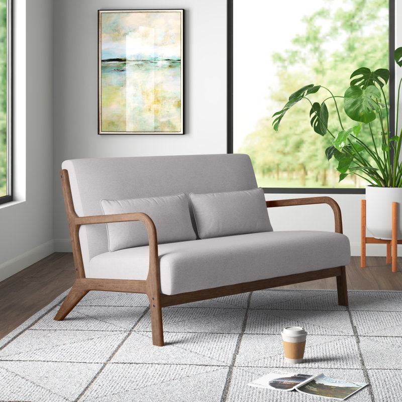 Wade Logan® Astacia 52'' Wide Fabric Loveseat with Rubberwood Legs ...