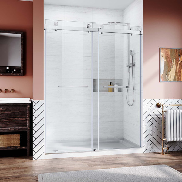 Greenhome Trade Frameless Sliding Shower Glass Door,Thick Clear ...