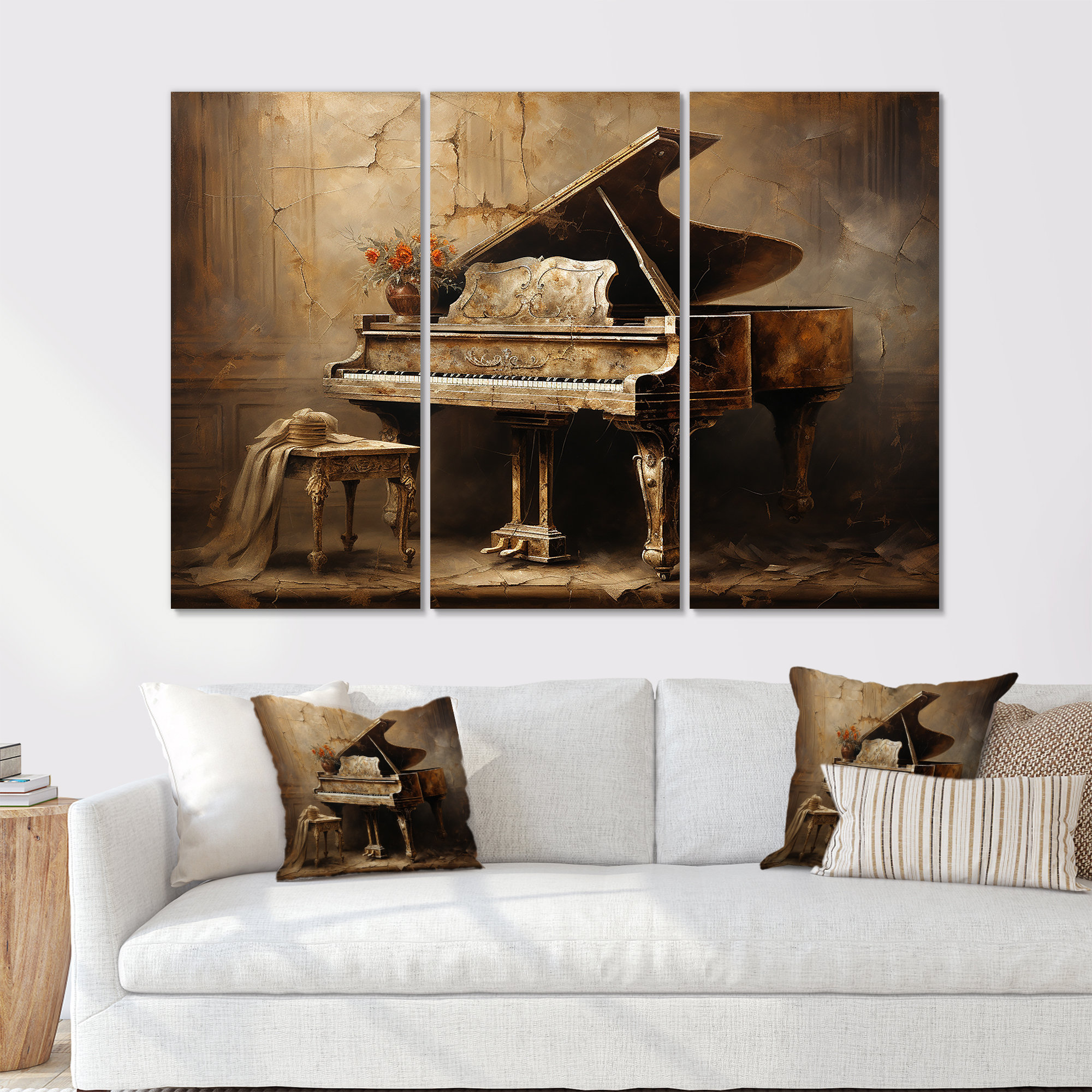 Lark Manor Vintage Piano Pianos Past - Piano Wall Art Print Set ...