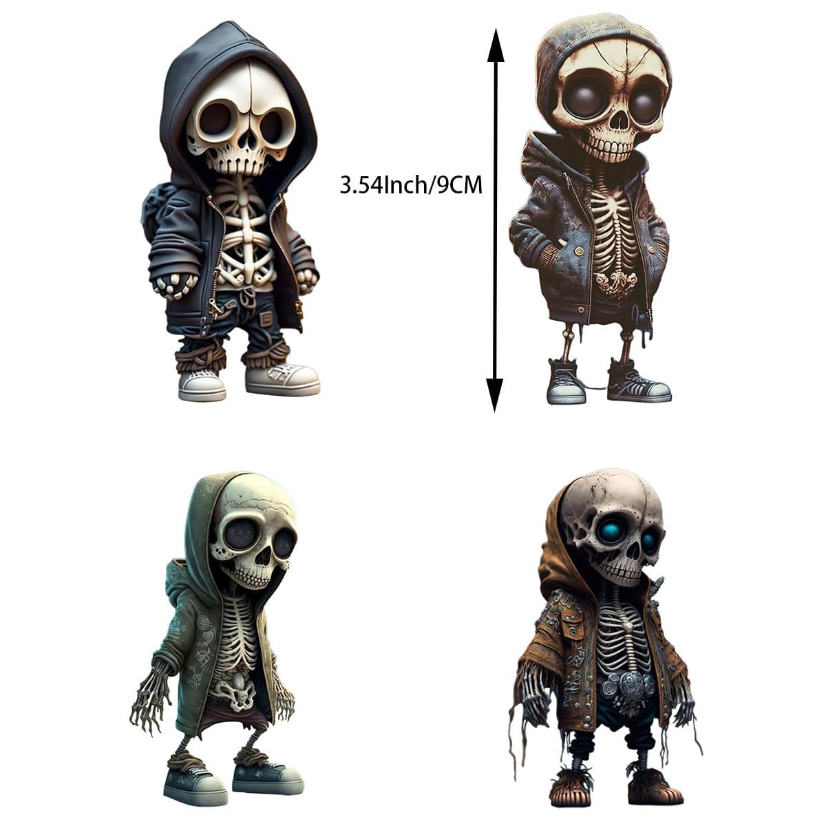 Latitude Run® 4Pcs Skull Decor,Skeleton Figurines,Horror Movie Garden ...