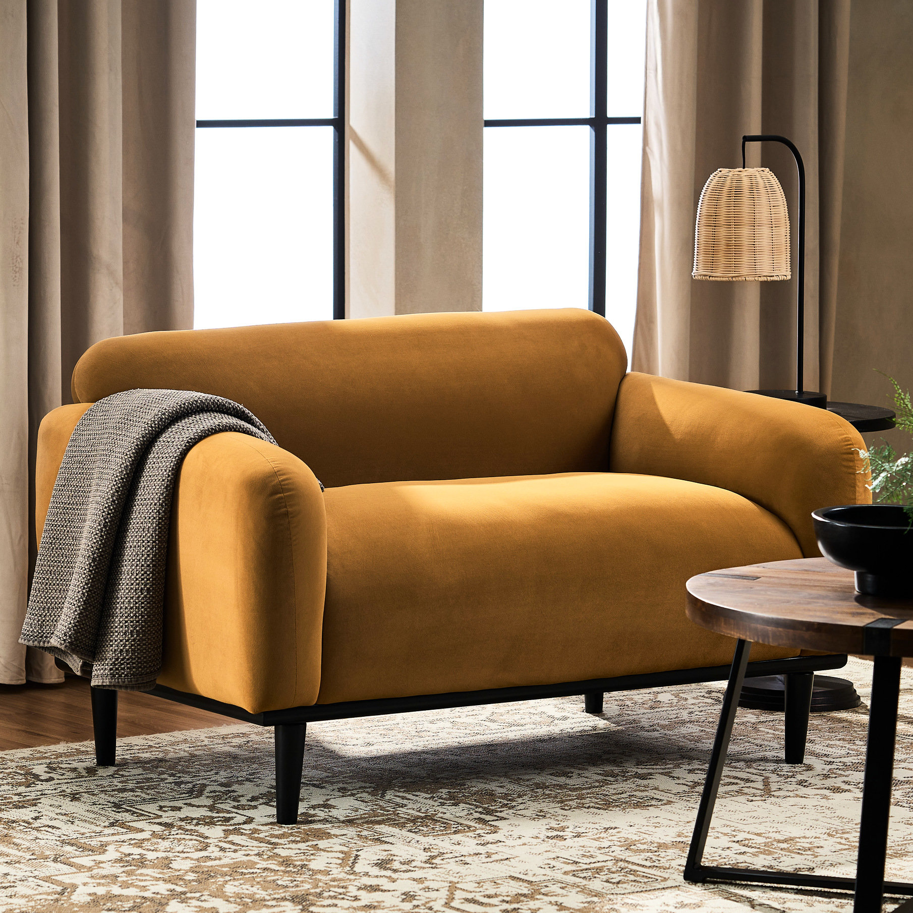 George Oliver Contemporary With Cozy Cushioning And Legs, 2 ...