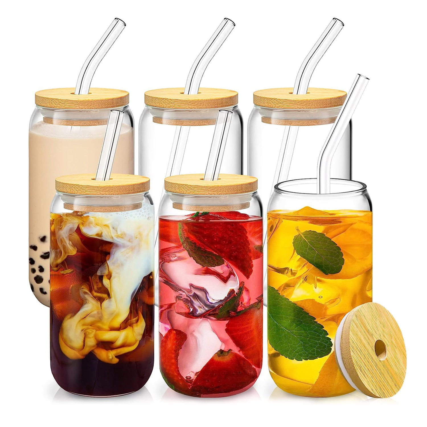 Gracie Oaks Mason Jar Cups with Lid | Wayfair