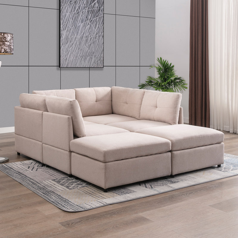 Latitude Run® Burmah Latitude Run® Modern U Shaped Convertible Sofa ...