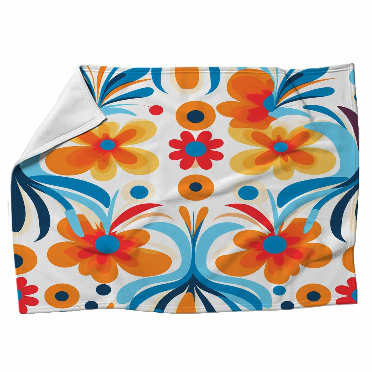 VisionDecor 1960S Blanket Styles Throw Blue Throw Fleece Blanket ...