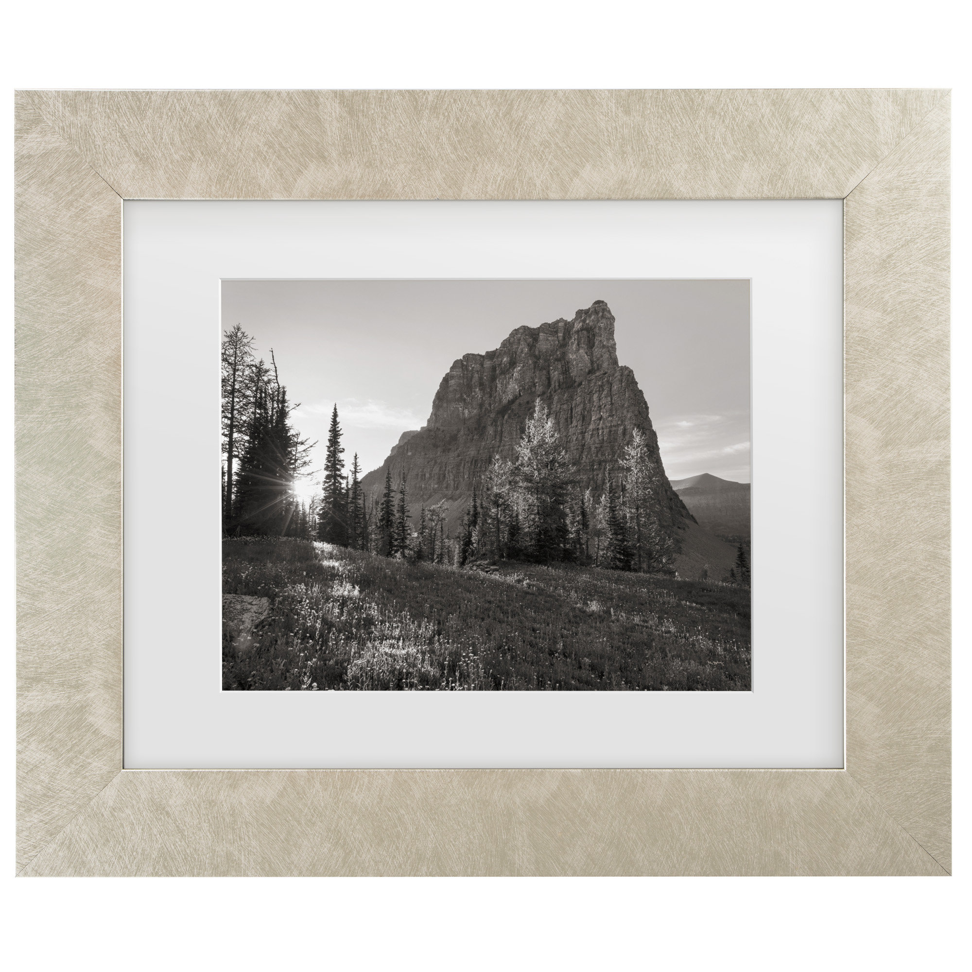 Trademark Canvas Art Boulder Pass Glacier National Park BW Framed On ...