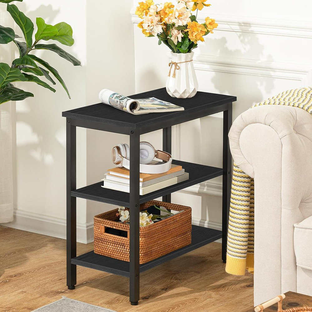 Trent Austin Design® Simple Rustic Side Table With 3-Tier Storage Shelf ...