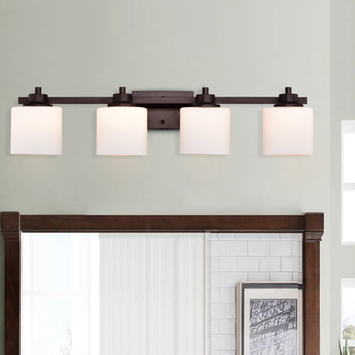 4 Light Bronze Bathroom Vanity Lighting You'll Love | Wayfair