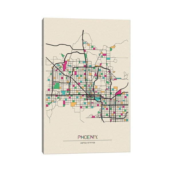 Borough Wharf Phoenix, Arizona Map by Ayse Deniz Akerman - Wrapped ...