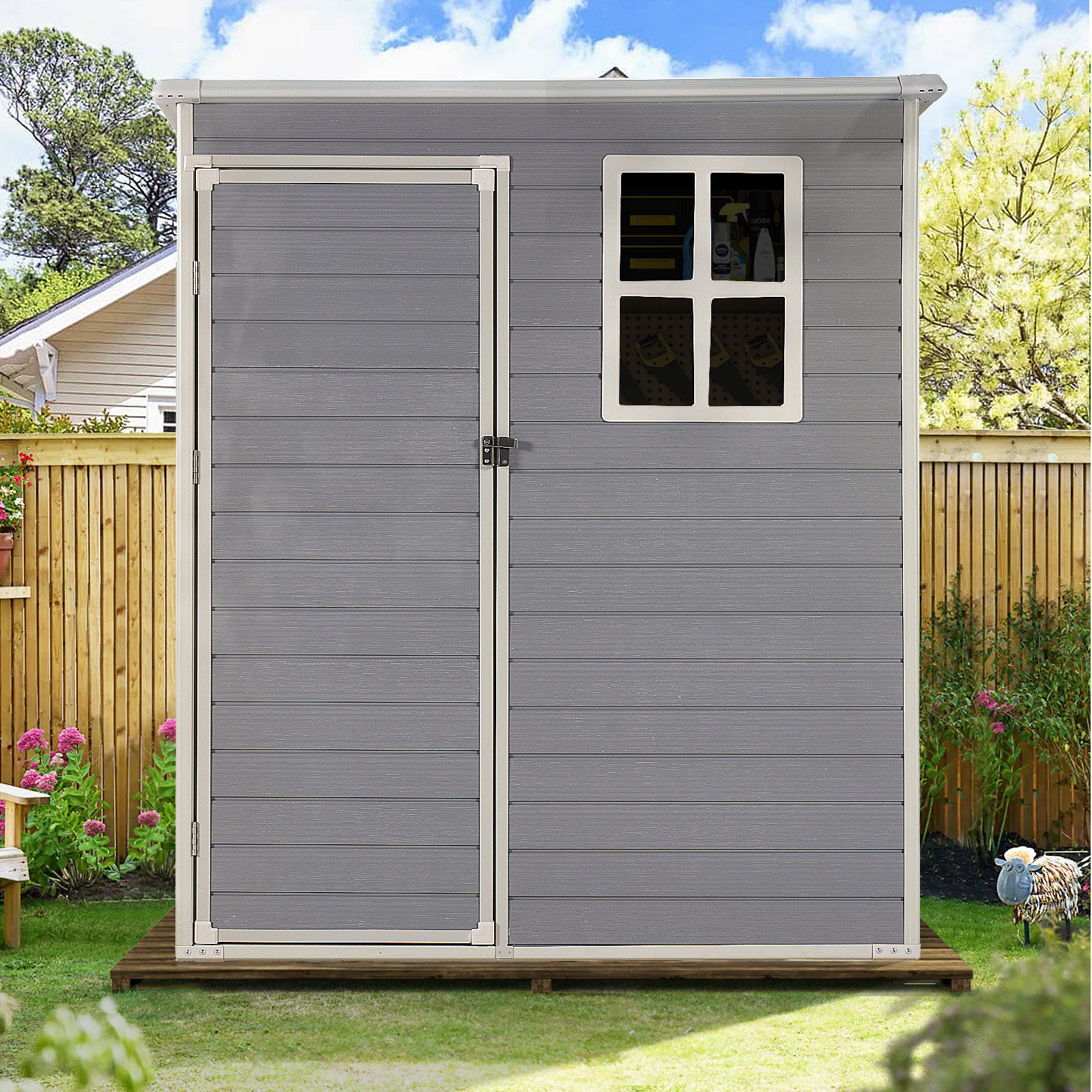 JolyDale 5 ft. W x 3 ft. D Resin Vertical Storage Shed & Reviews | Wayfair