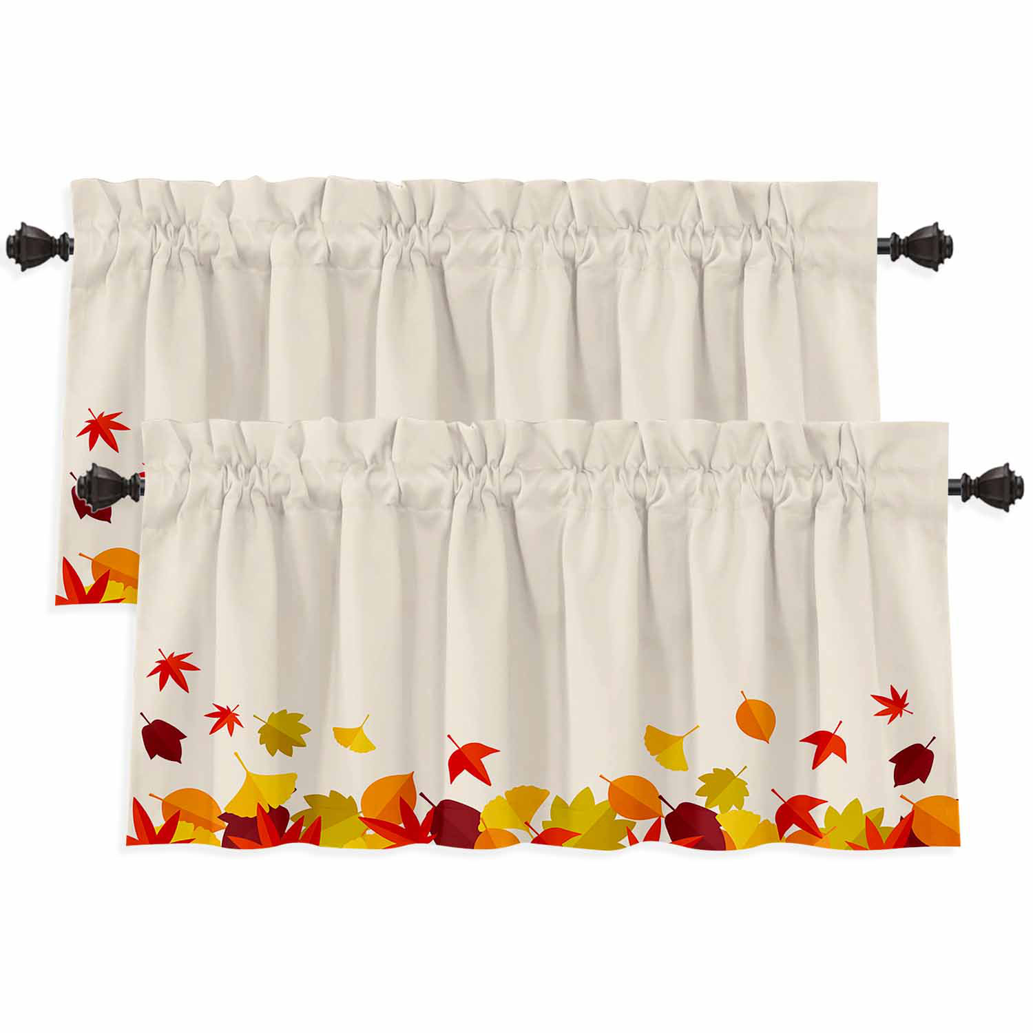 Ophelia & Co. Orange 52"W Autumn Leaves October Fall Graphics Window ...