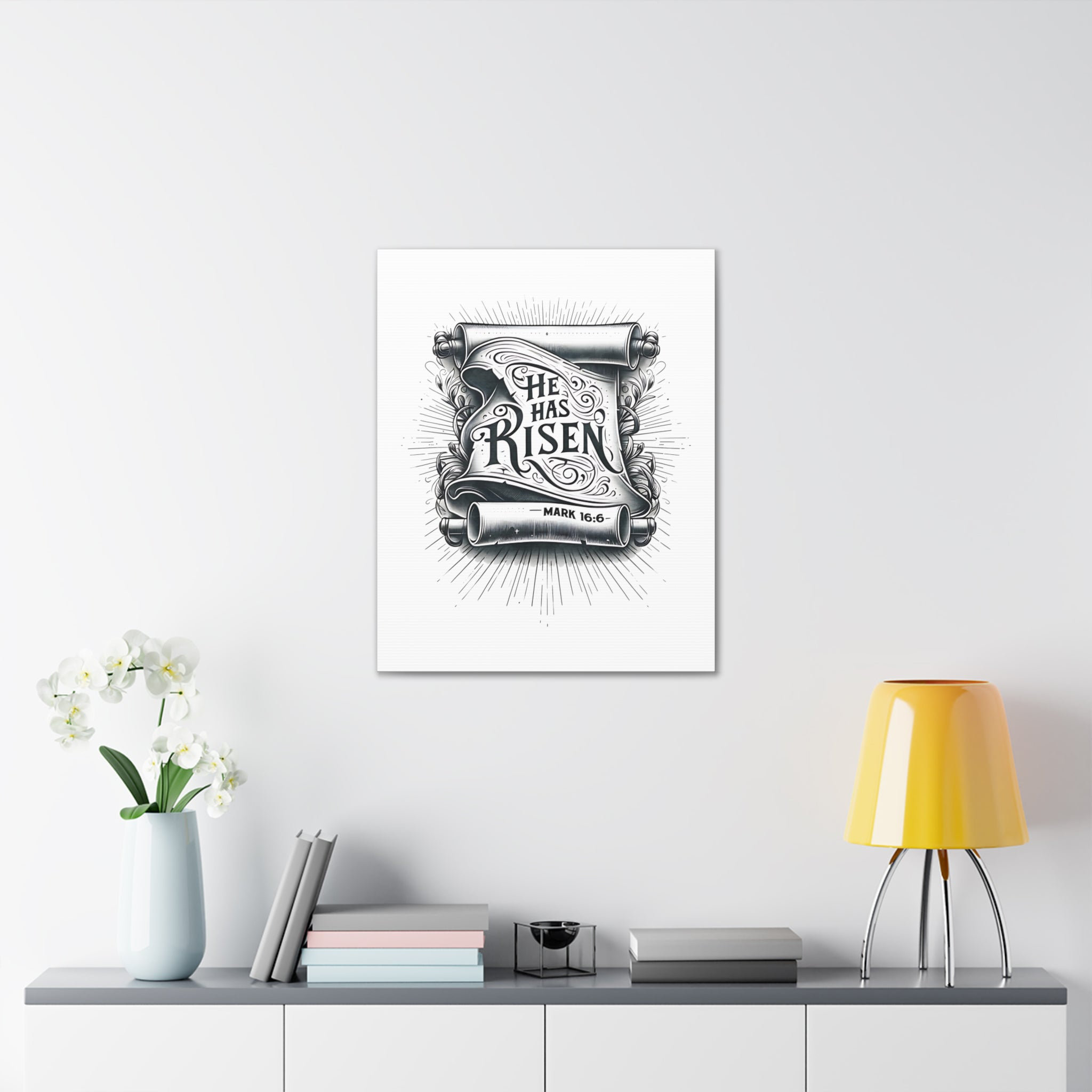 Trinx Mark 16:6 He Has Risen Bible Verse Canvas Christian Wall Art ...