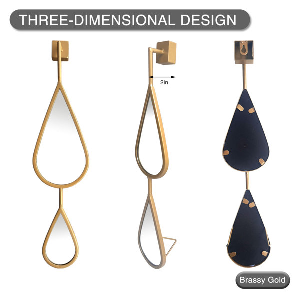 Everly Quinn Wall Mirror Decorative Mirrors Mounted Decor Tear Drop ...