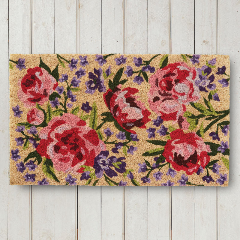 Home Furnishings by Larry Traverso Floral Outdoor Doormat | Wayfair