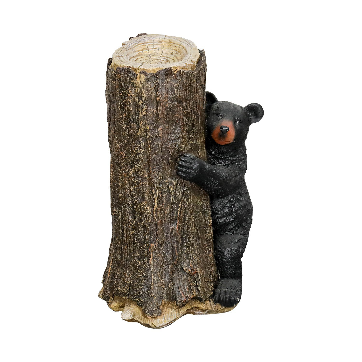 SunJet Black Bear Tree Hugger Concrete Lawn Outdoor Garden Statue - 11. ...