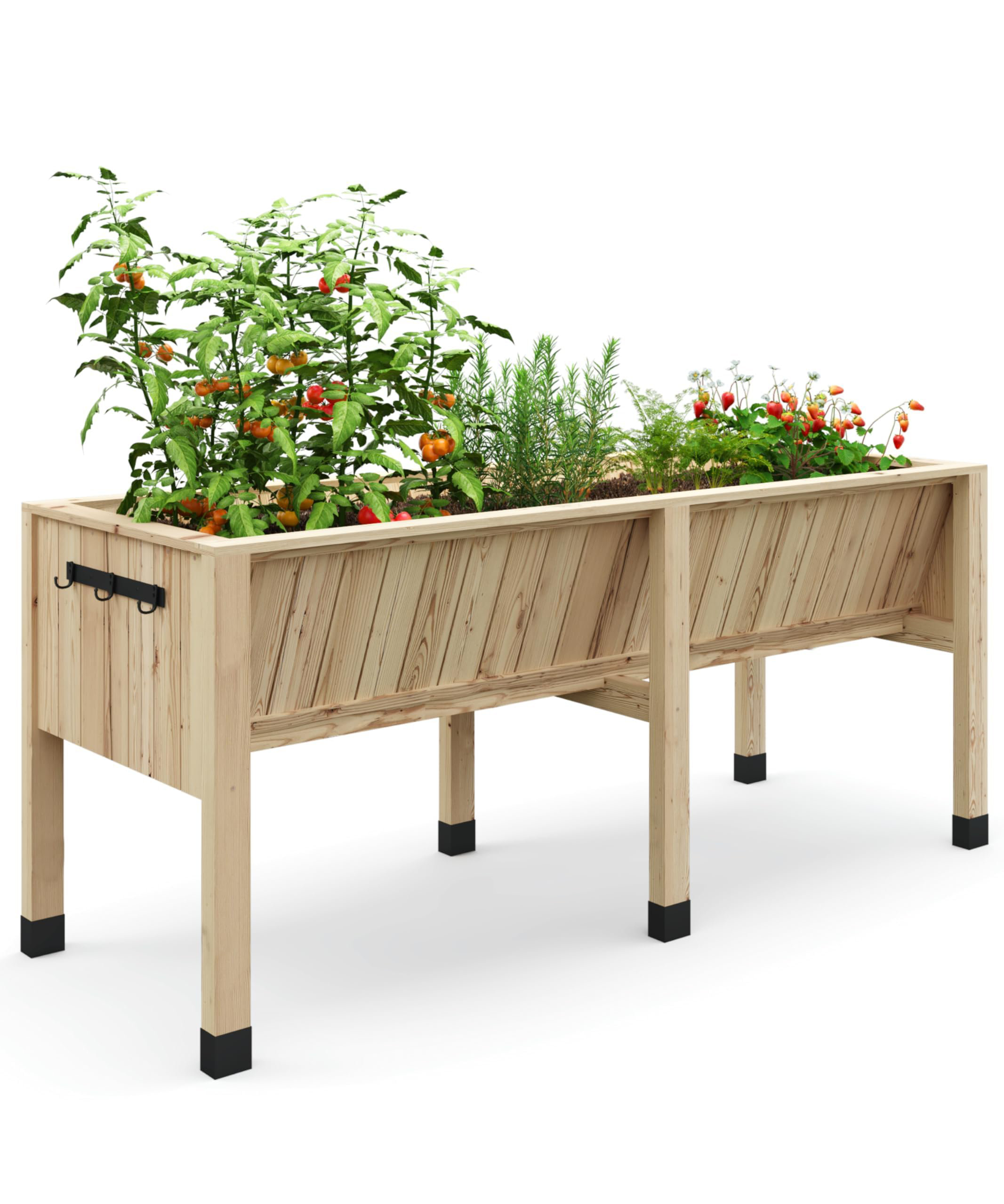 Union Rustic Raised Garden Bed 72x26x30in, Raised Garden Beds Outdoor with 6 Legs, Detachable ...