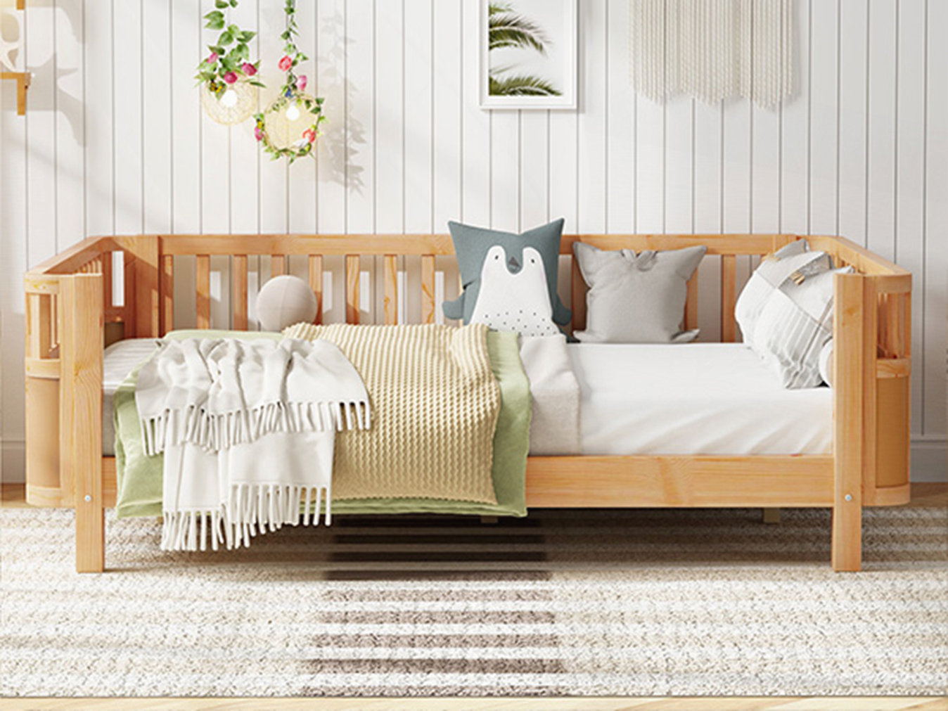 Takason Wood Low Profile Full Bed with Rails | Wayfair