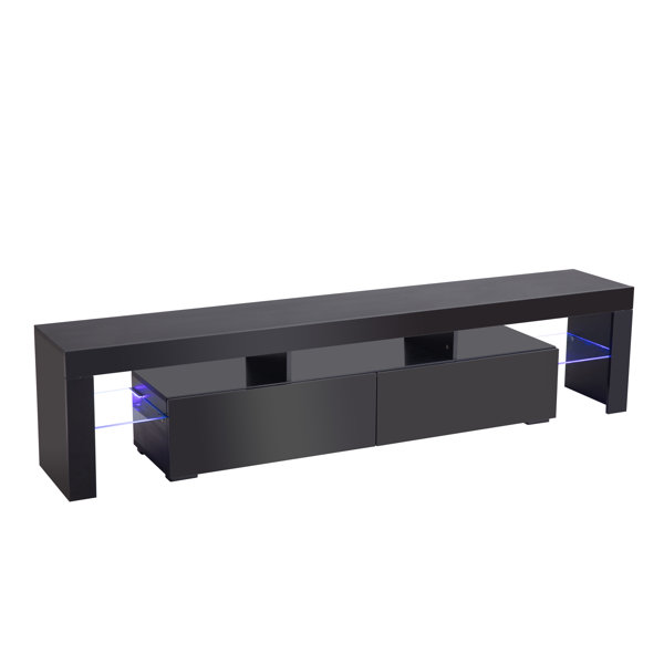 Orren Ellis 78" Germund TV Stand Cabinet with Lights for TVs up to 90 ...