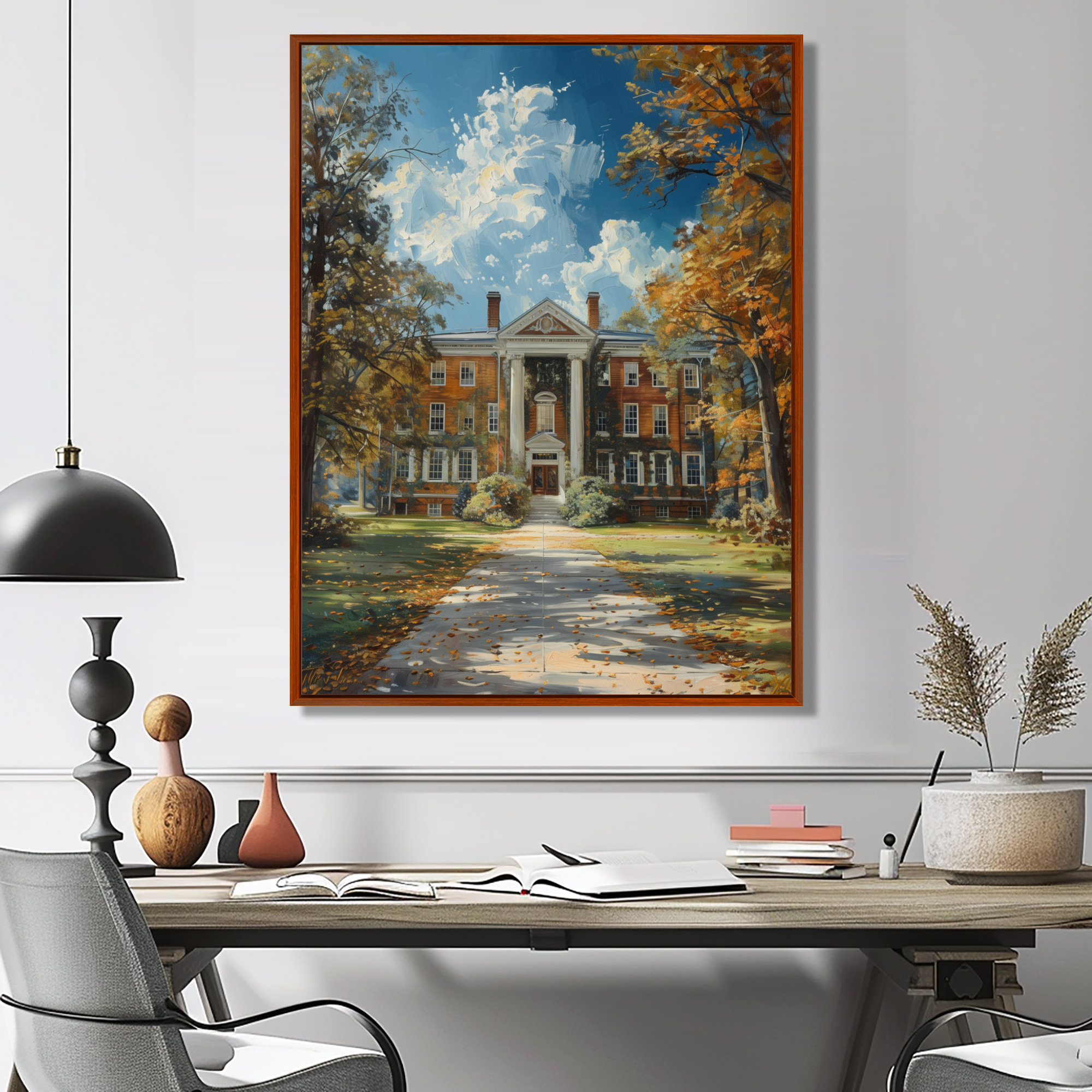 Charlton Home® Blue Brown Campus Building In Summer - College ...