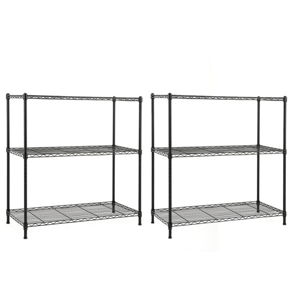 Rebrilliant Romanas 3-Shelf Adjustable Rack With Steel Wire Shelves and ...