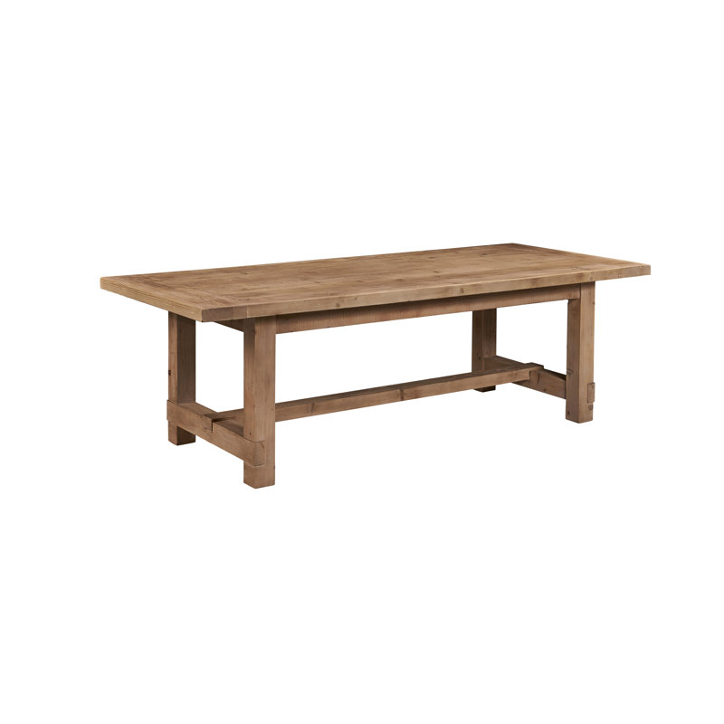 Loon Peak® Almut Self-Storing Leaf Pine Solid Wood Trestle Dining Table ...