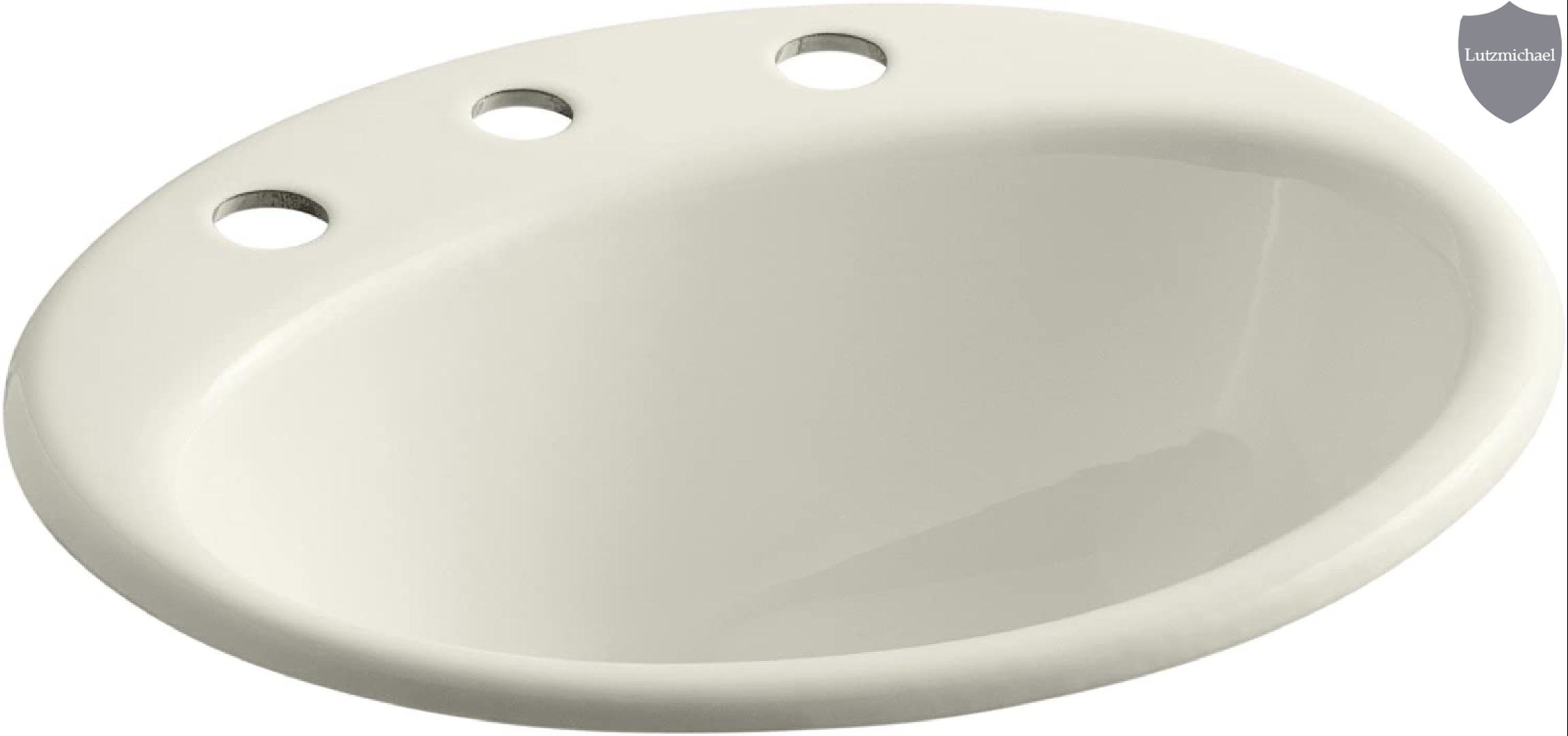 menggutong Lavabo de salle de bain ovale encastré en métal blanc ...