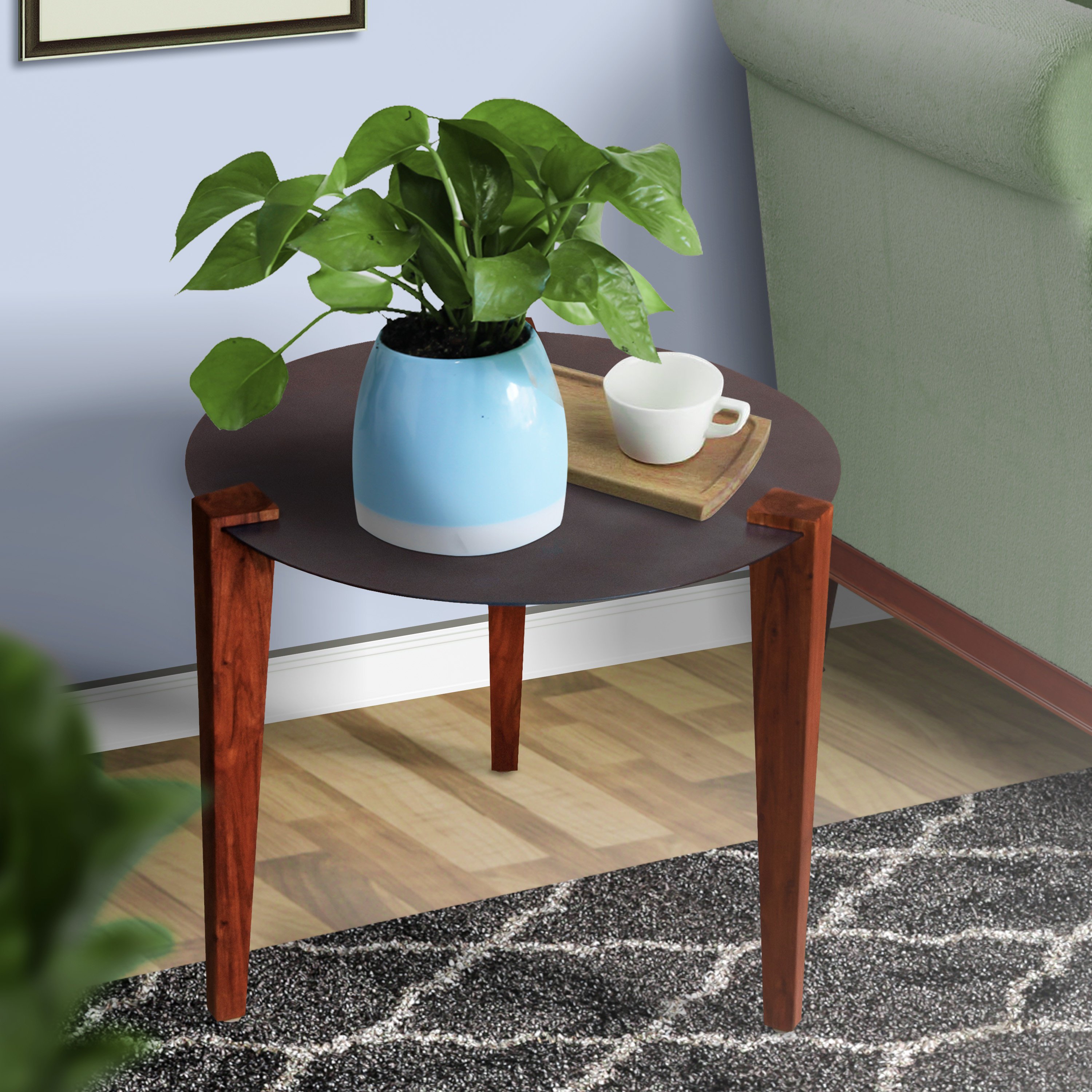 George Oliver Barkad Solid Wood 3 Legs End Table - Wayfair Canada
