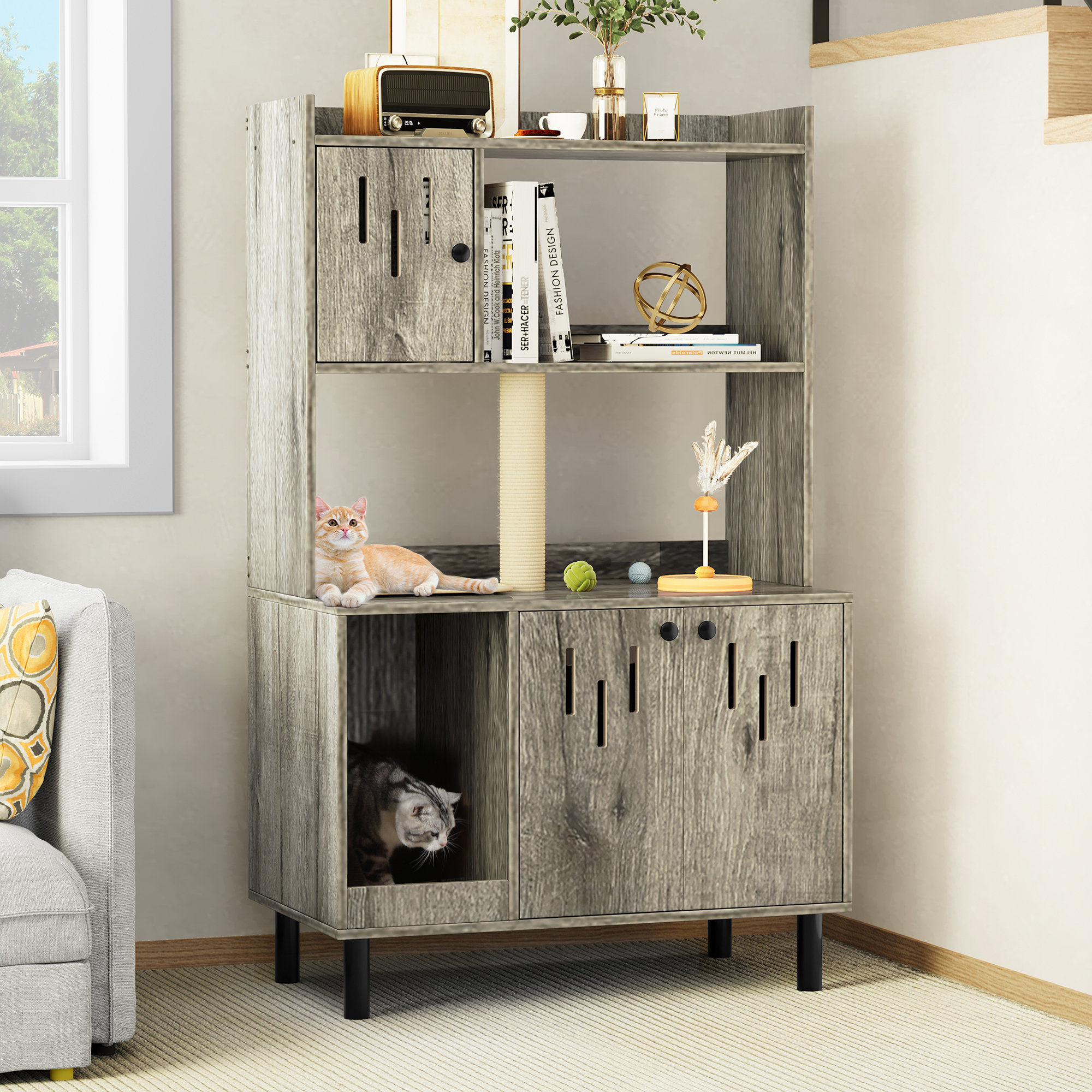 Archie & Oscar™ Cat Litter Enclosure With Shelves - Wayfair Canada