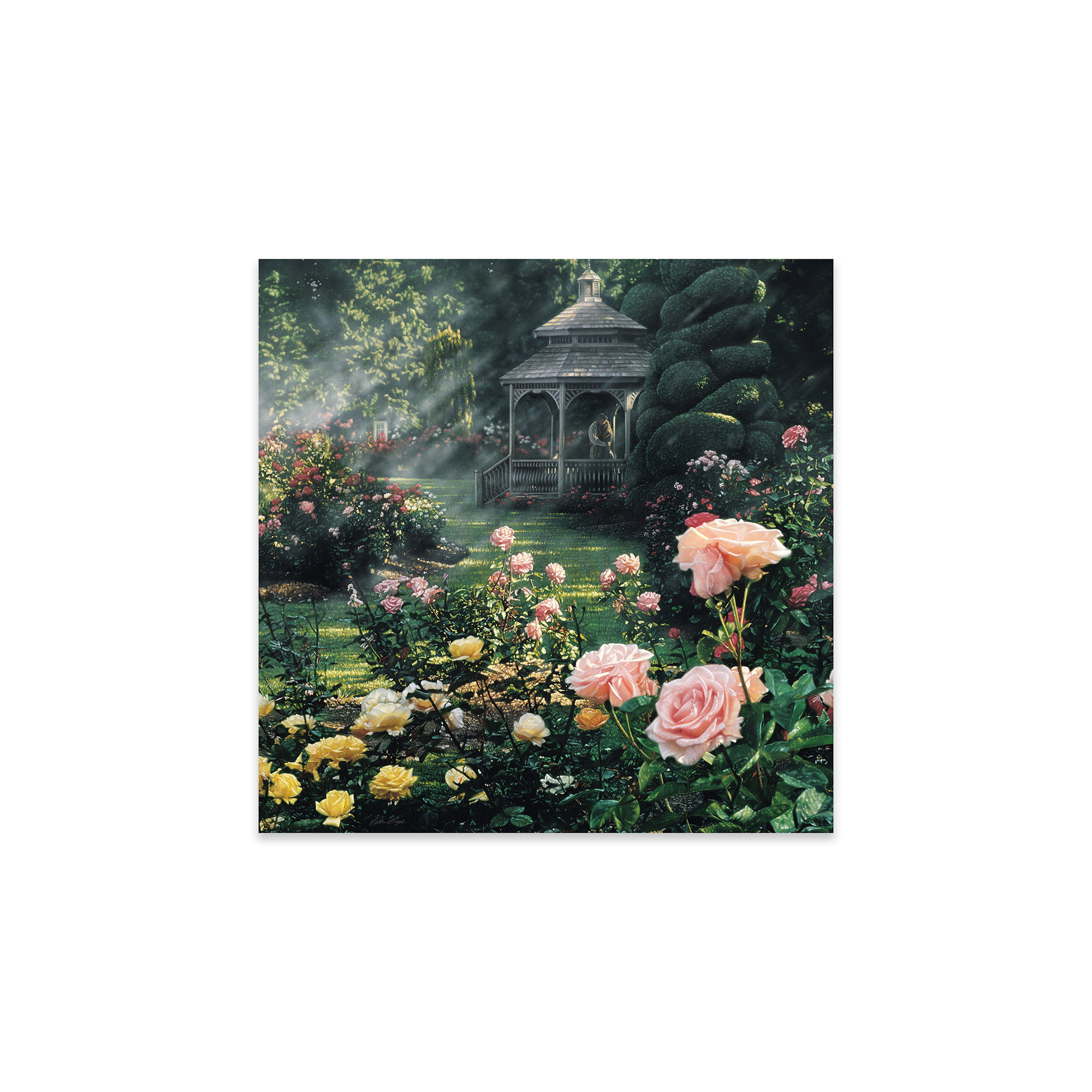 Red Barrel Studio® Paradise Found - Rose Garden, Square Print On ...