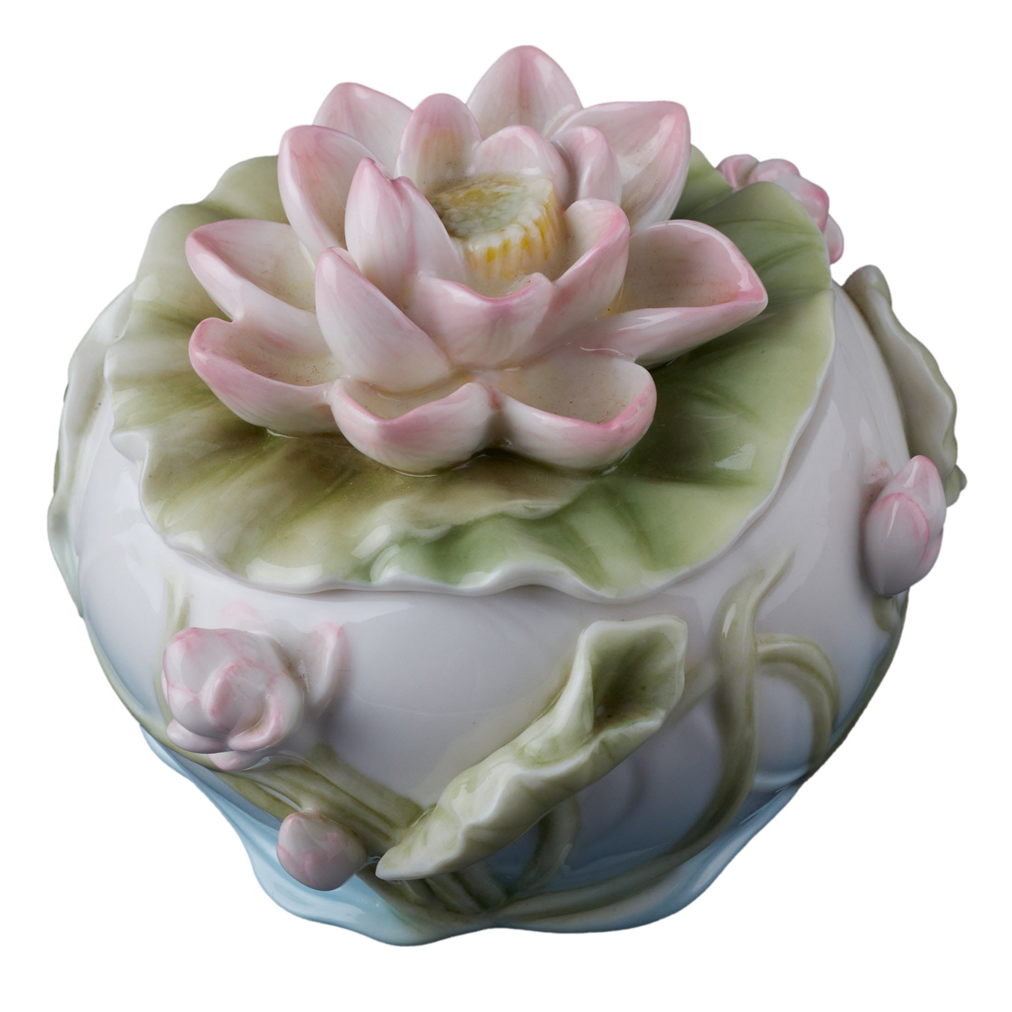 Bungalow Rose 4.13" width LOTUS FLOWER TRINKET BOX multicolor Fine ...