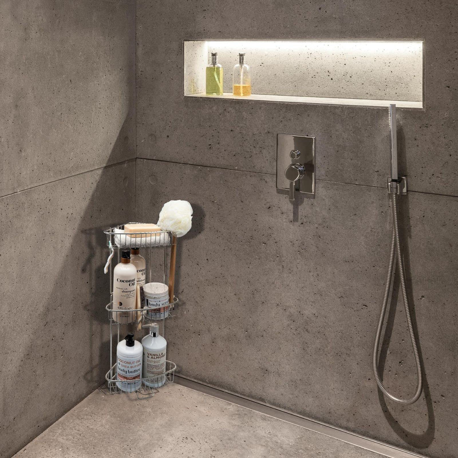 Latitude Run® Rust-Proof Stainless Steel Corner Shower Caddy - 3-Tier ...