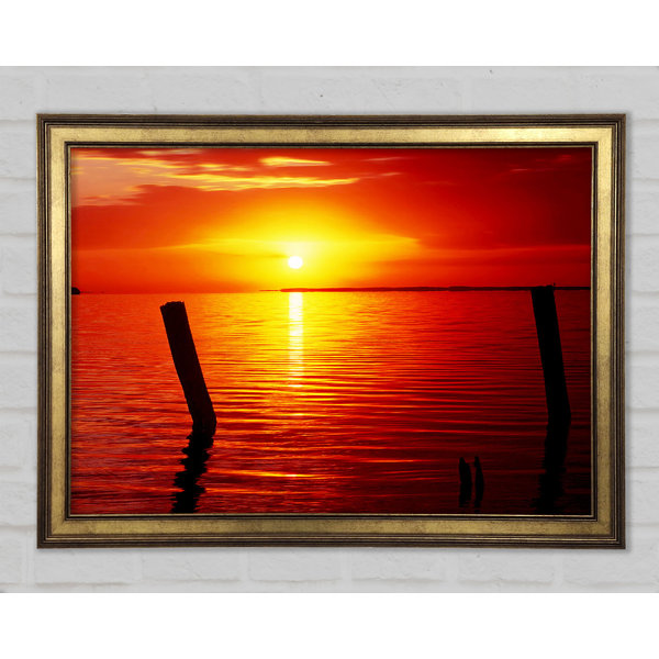 Highland Dunes Red Diamond Sun Framed Print | Wayfair.co.uk