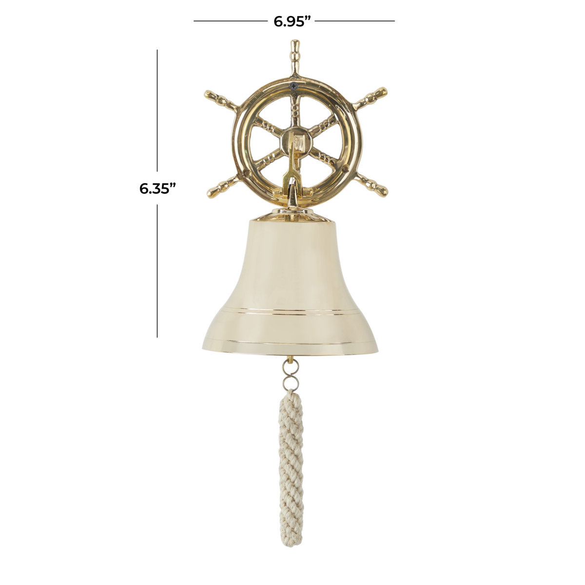 Longshore Tides Brass Metal Indoor Outdoor Bell Silver Wall Decor with ...