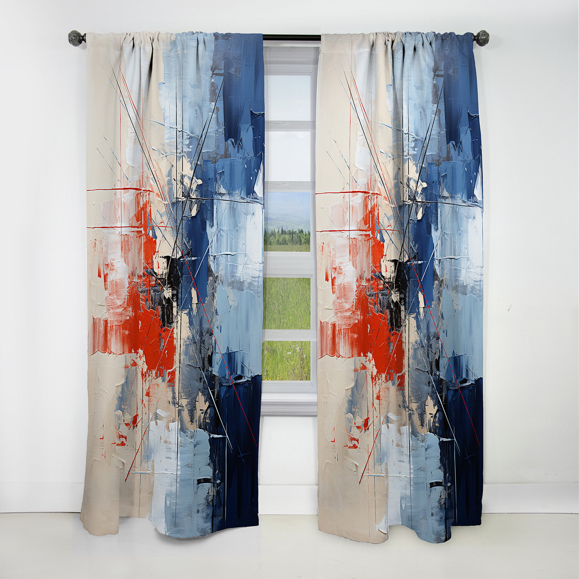 East Urban Home Tinnin - Power Lines Curtain - Blackout Abstract ...