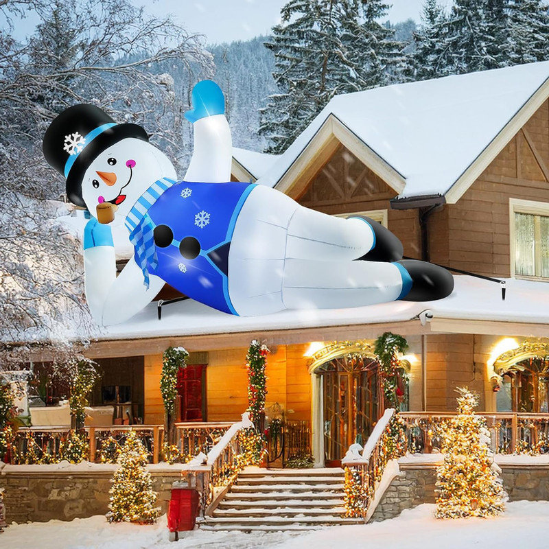 The Holiday Aisle® 10FT Christmas Inflatables Snowman Outdoor ...