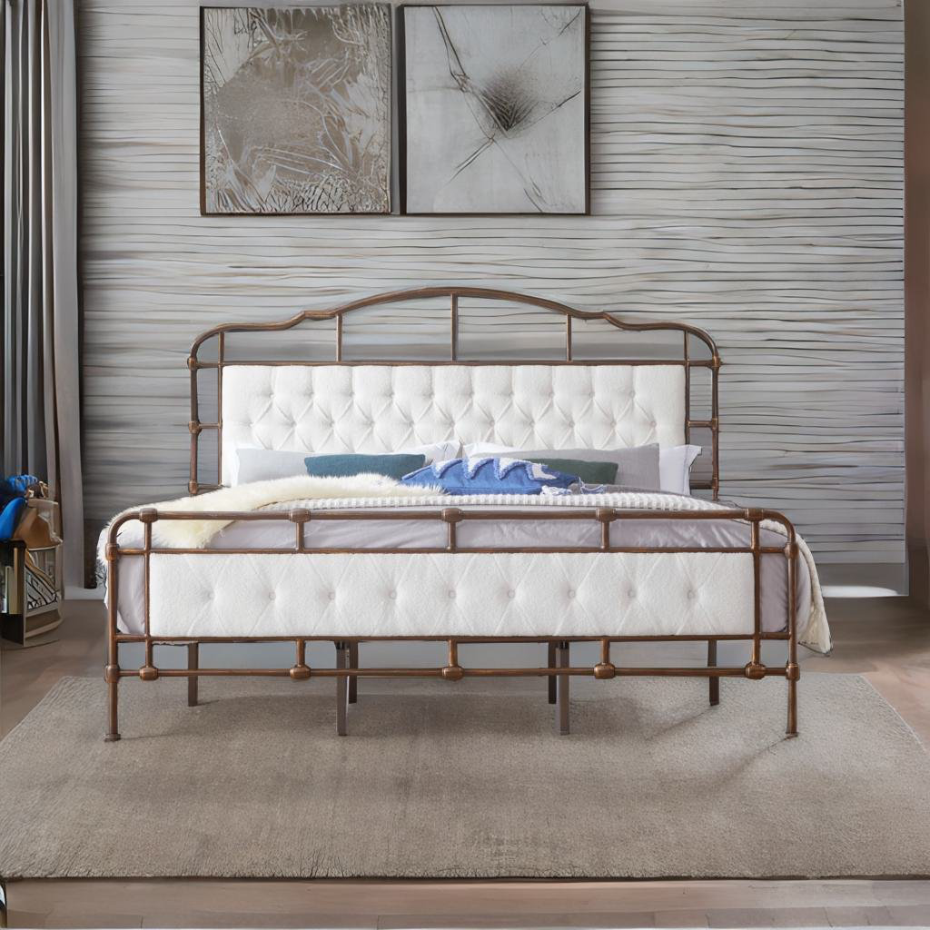 Latitude Run® Seleah King Tufted Open-Frame Bed | Wayfair