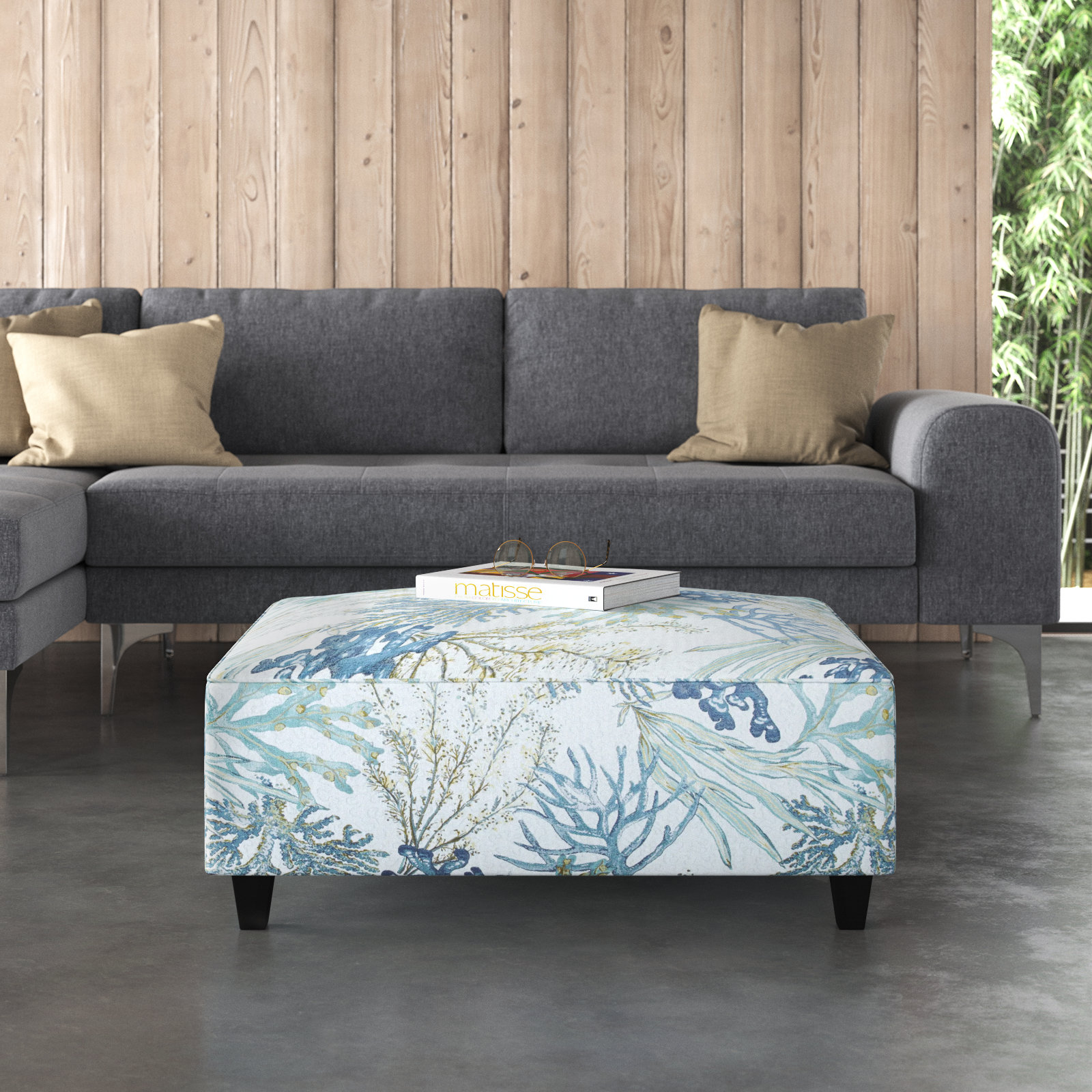 Beachcrest Home™ Reigate Floral Cocktail Ottoman & Reviews | Wayfair