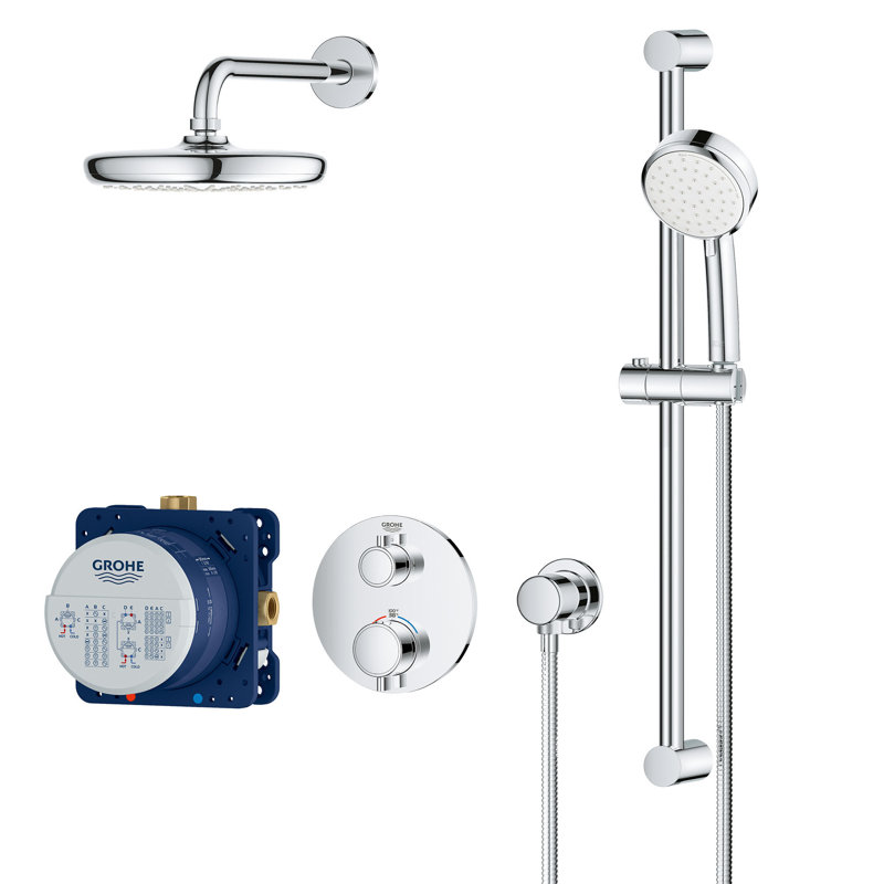 GROHE Grohtherm® Complete Shower System with Rough in-Valve & Reviews ...