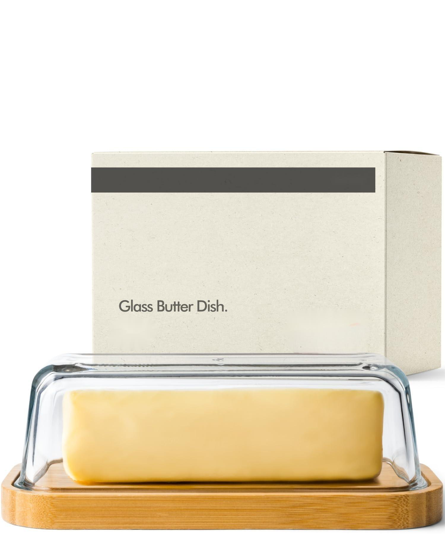 Latitude Run® Glass Butter Dish With Airtight Lid That Keeps Butter ...