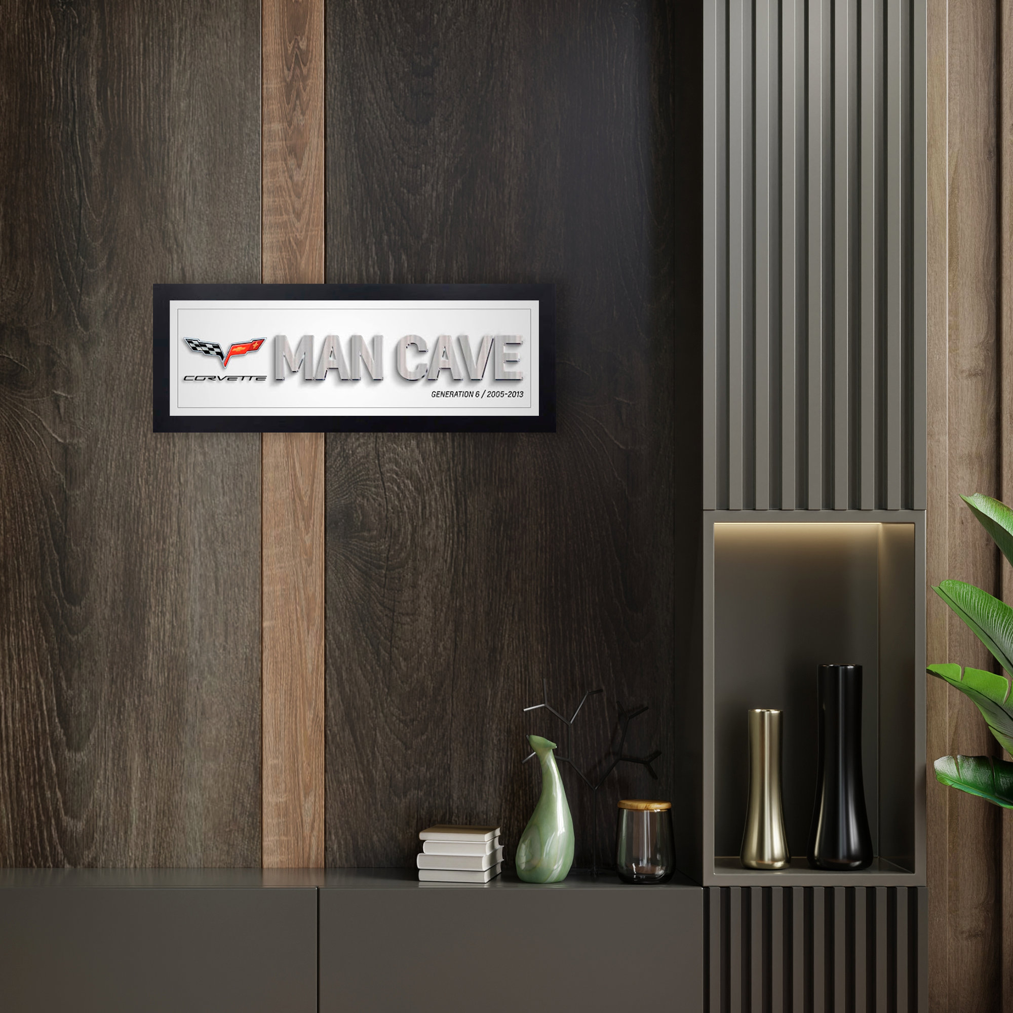 Second Story Collection Corvette Generation 6 Man Cave Framed Art ...