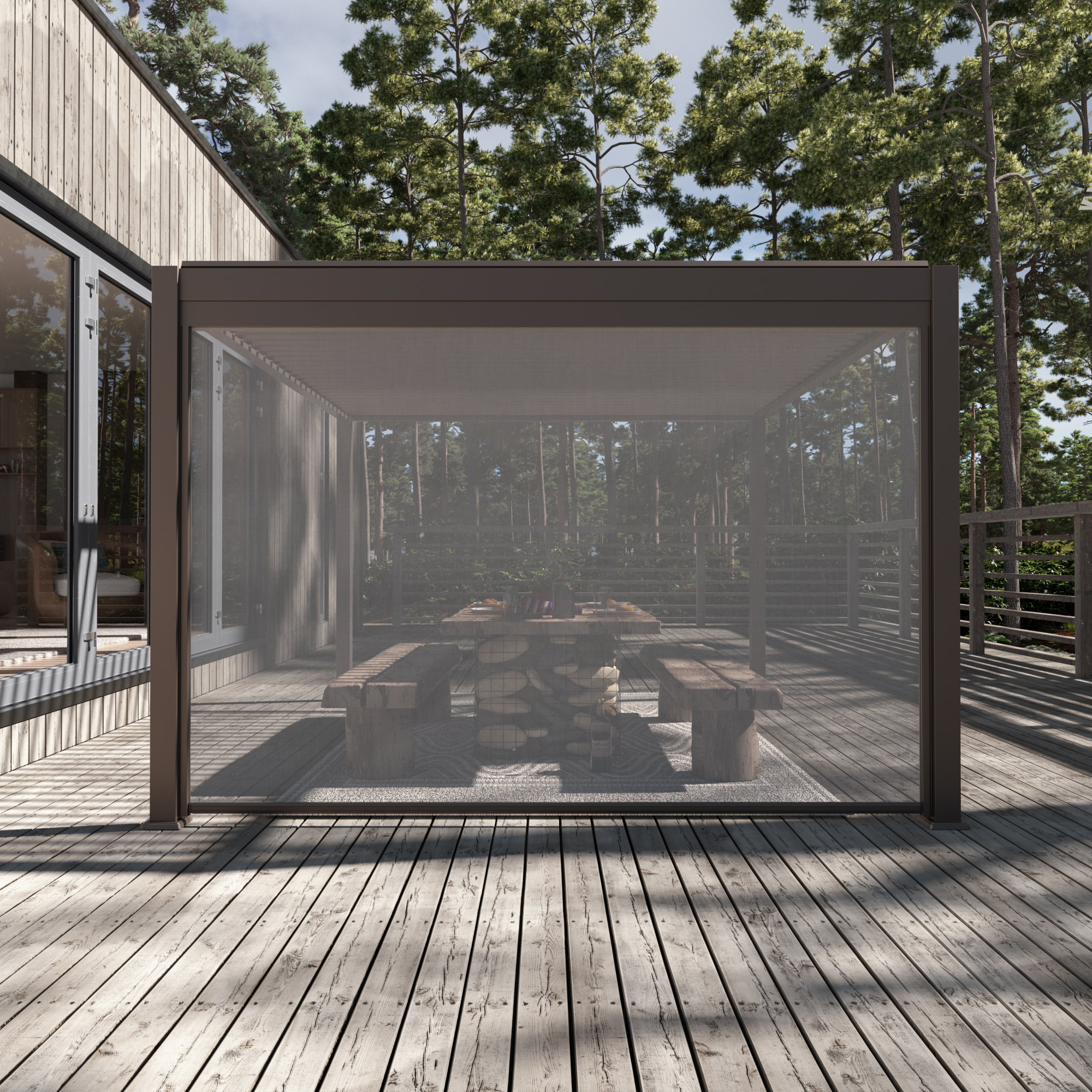 Aok Garden Pull Down Privacy Screen for Pergola shade Accessories Only ...