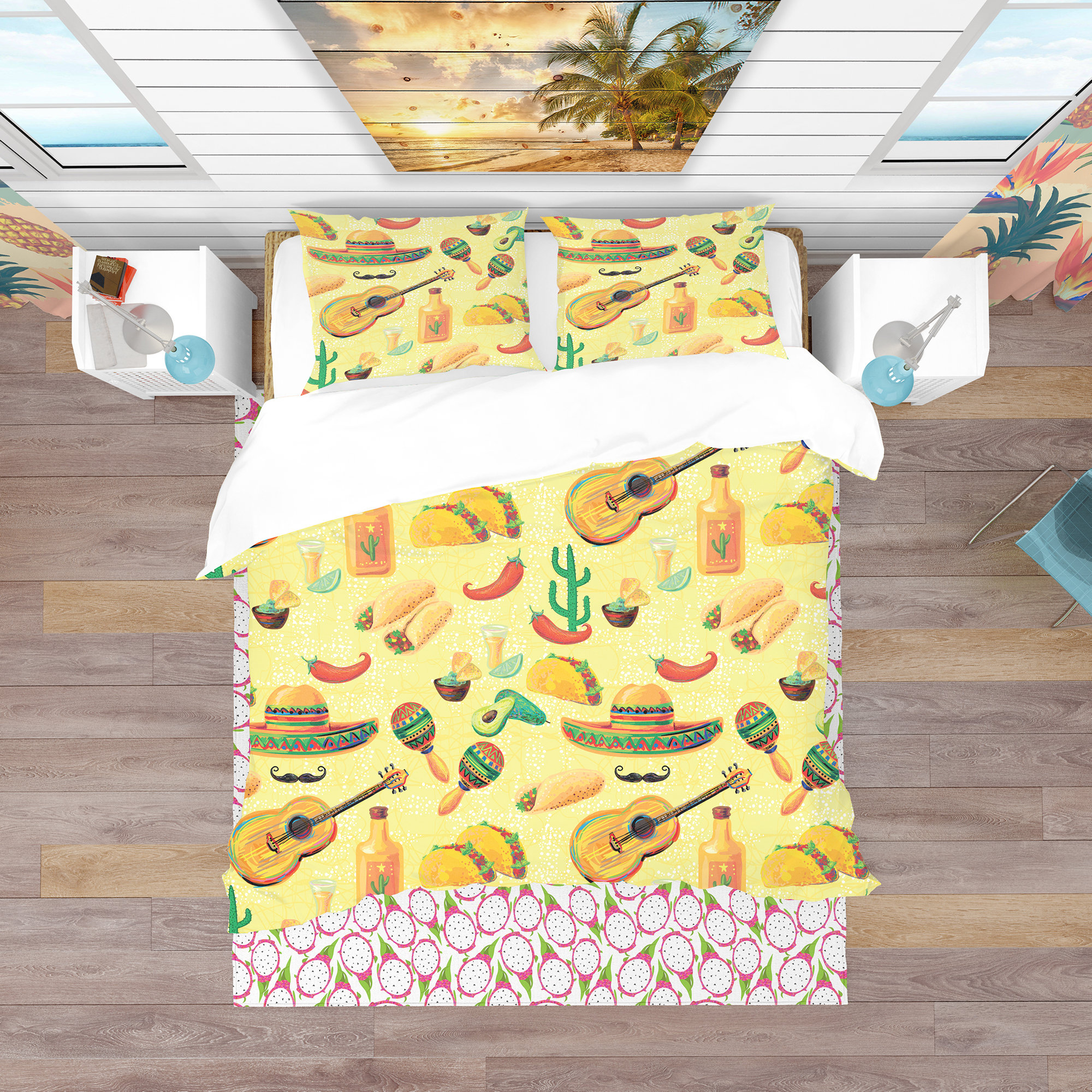 Design Art Mexican Music Pattern - Tropical Holiday Duvet Cover Set ...