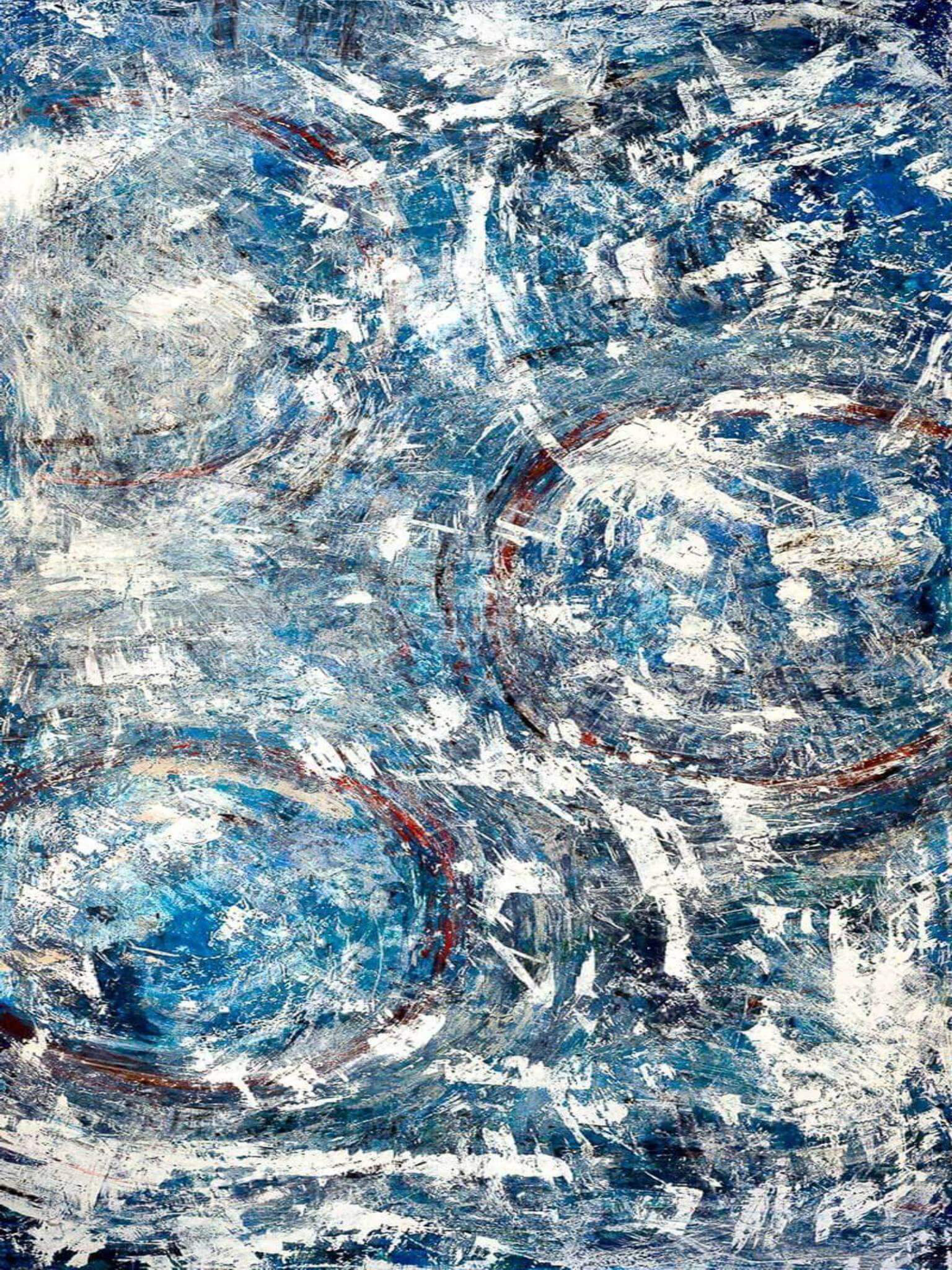 17 Stories Big Blue On Giclee Canvas Hand Embellished Art - Wayfair Canada
