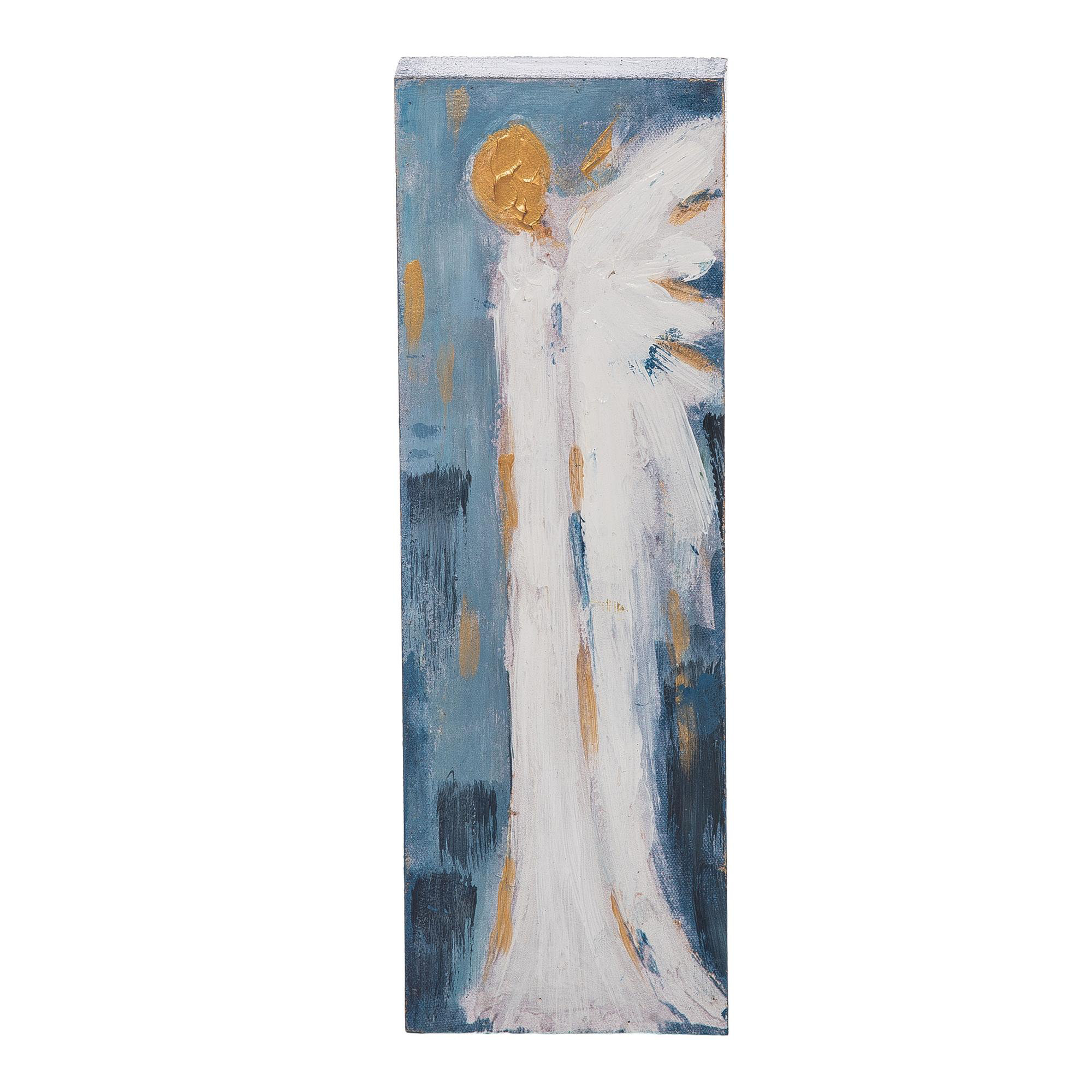Trinx Wood Hand Painted Angel Block Decor Home Decorations Spring | Wayfair